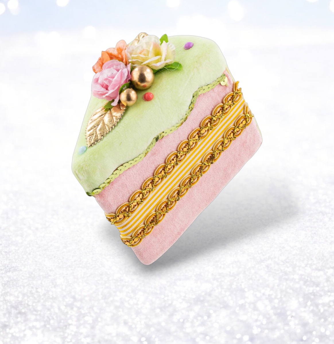 DecemberDiamonds: 4.5in Pink Cake Slice Min/8