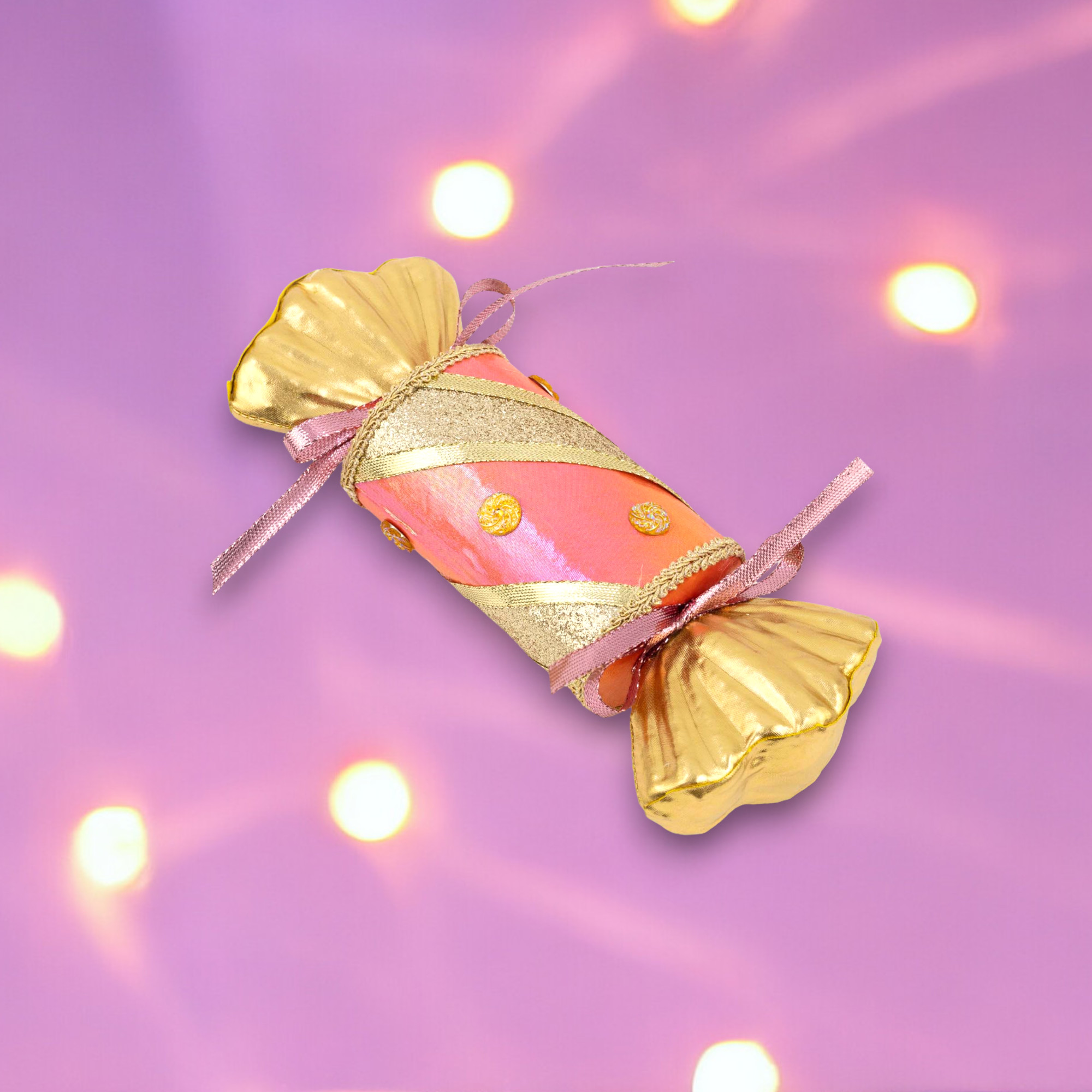DecemberDiamonds: 9in Orange/Gold Candy Wrapper