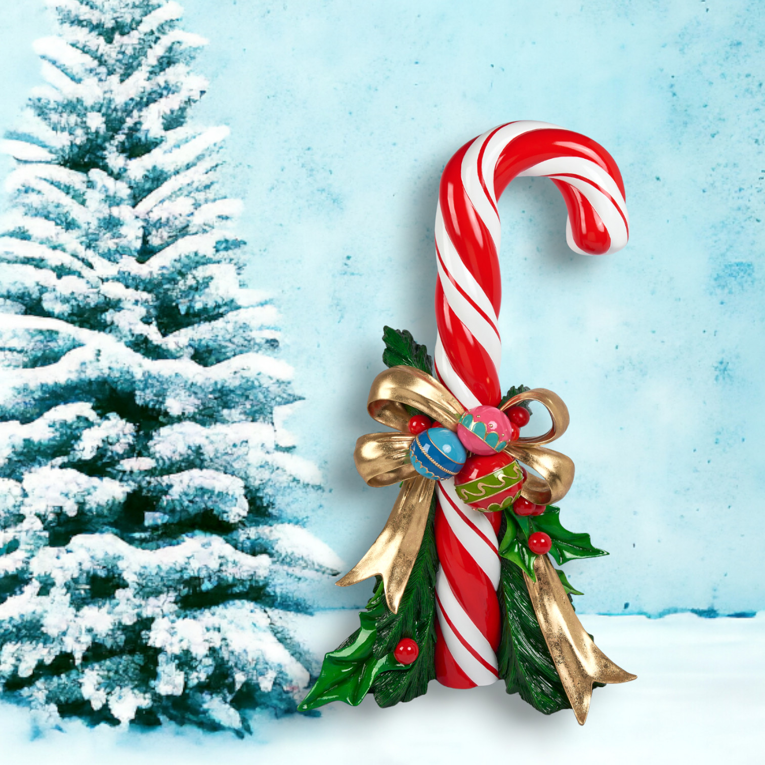 DecemberDiamonds: 54in Vintage Candy Cane Left Display - IN STOCK