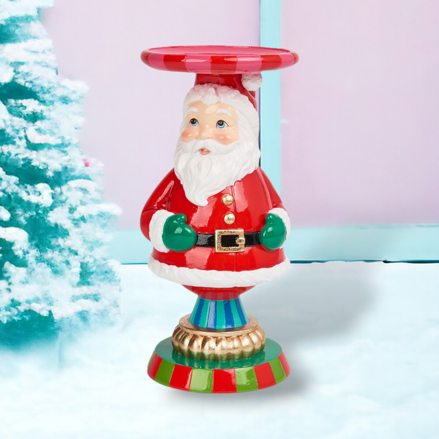 DecemberDiamonds: 9in Vintage Santa Candle Holder - IN STOCK