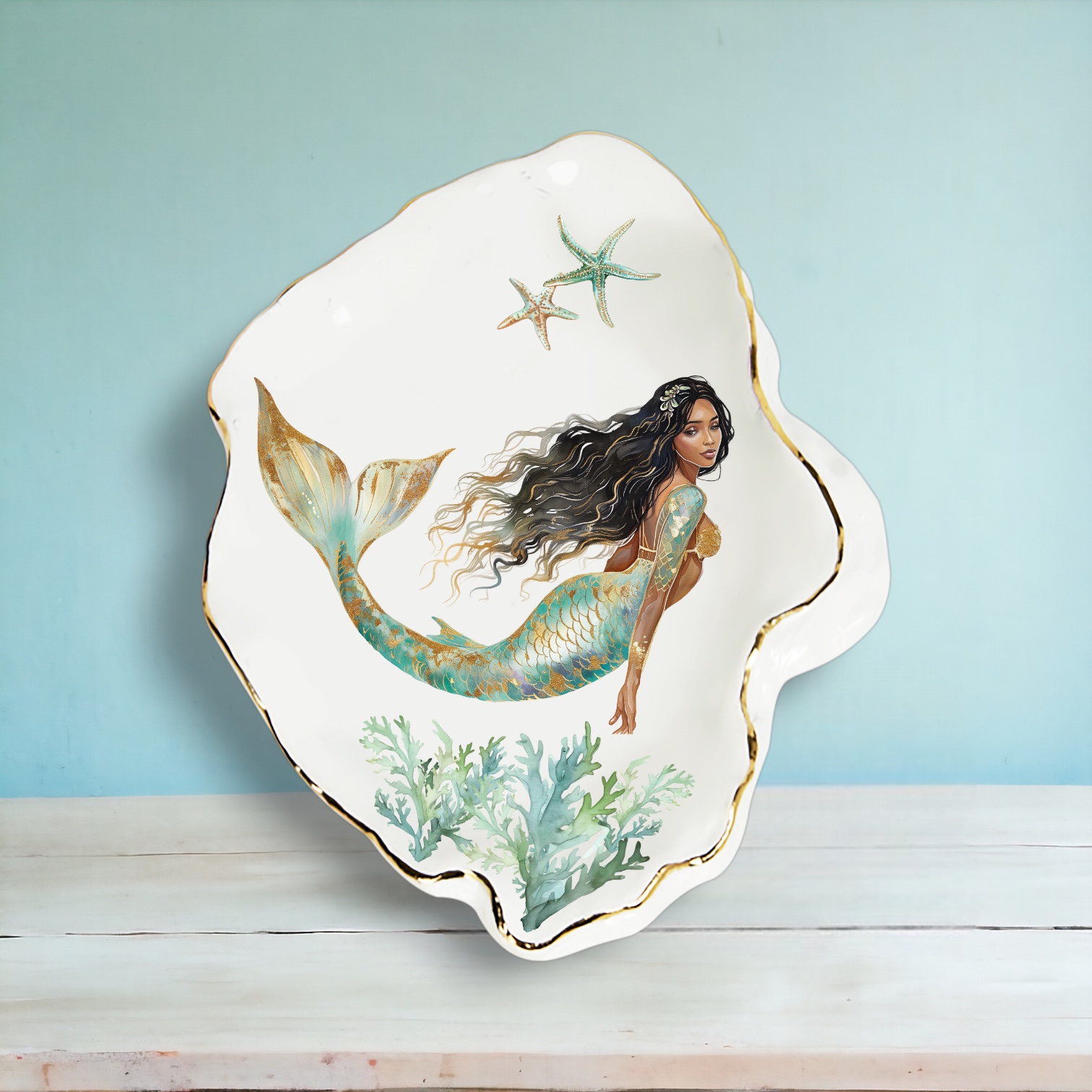 DecemberDiamonds: Brunette Mermaid Oyster Shell Dish Min/8