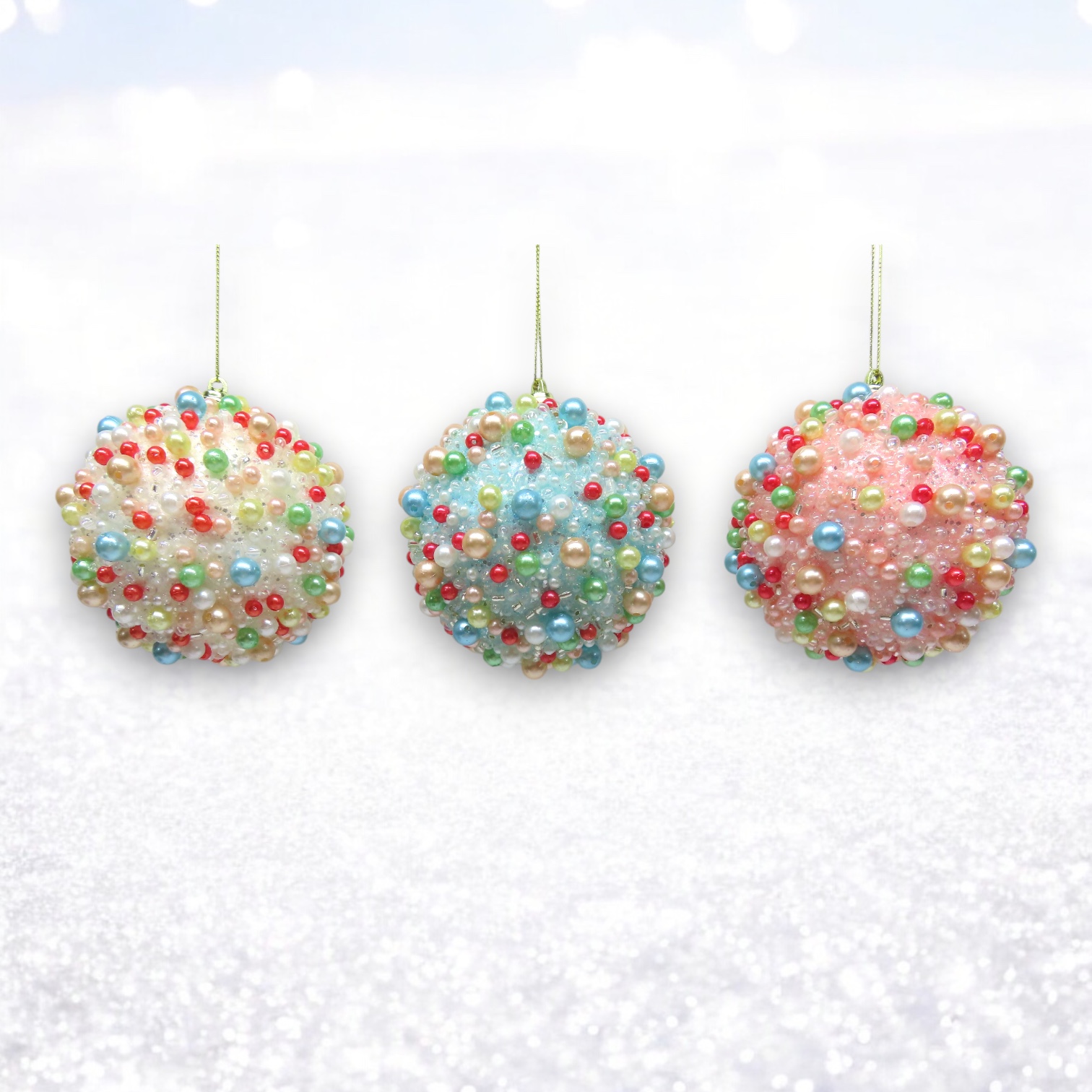 DecemberDiamonds: 3 Asst Candy Sprinkle Ball Orn Min/12